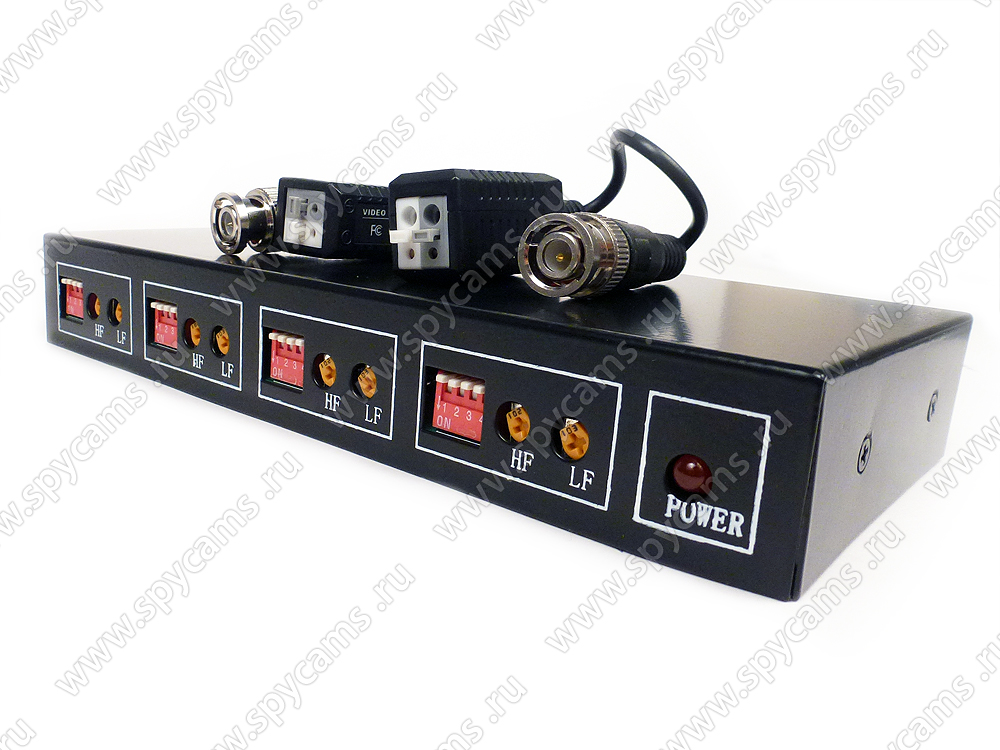 Комплект активного усилителя видеосигнала по витой паре KDM-6567AR1 (4 ...