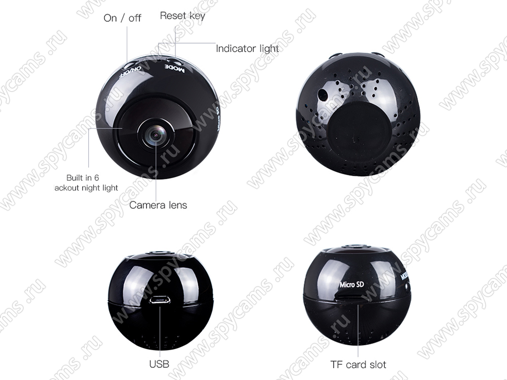 Беспроводная автономная Wi-Fi IP Full HD МИНИ камера с удаленным ...