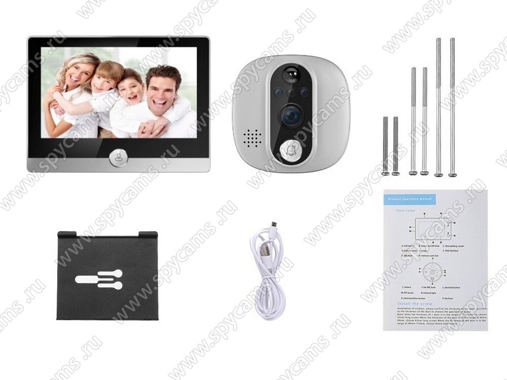 Дверной видеоглазок для входной двери 2mp Tuya Wi-Fi iHome SW1-Tuya с ...